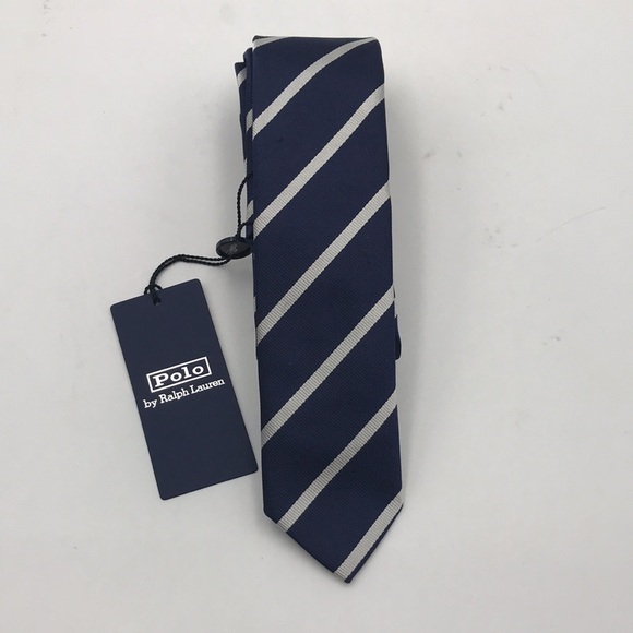 Polo Ralph Lauren | Accessories | Polo Ralph Lauren Striped Silk Repp Narrow Tie Navy White ...